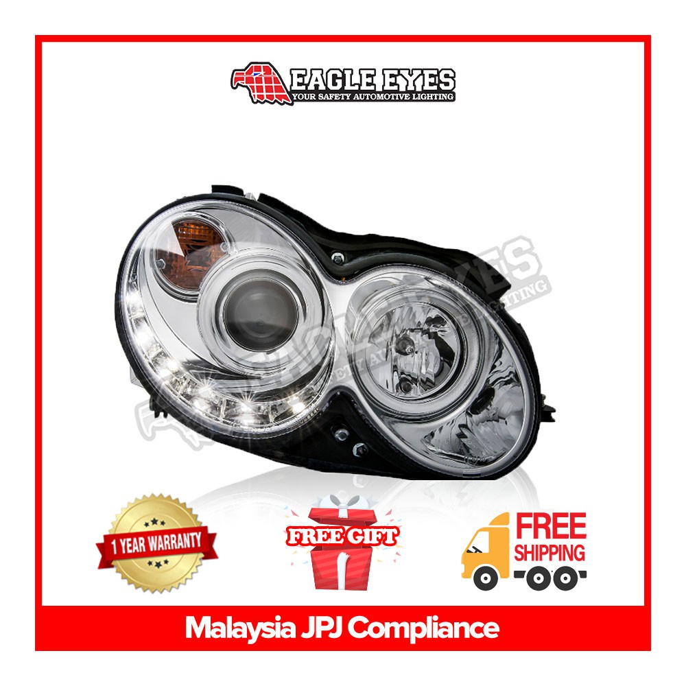 MERCEDES BENZ CLK W209 2004-2009 PROJECTOR LED DRL HEADLAMP LAMPU DEPAN ...
