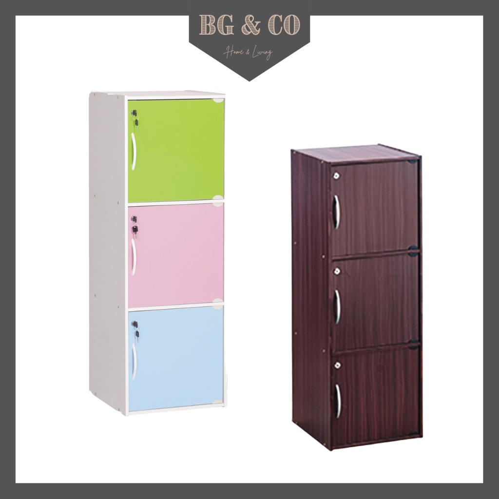CAMY 3 Door Cabinet With Key Lock File Cabinet Locker Cabinet Wardrobe ...