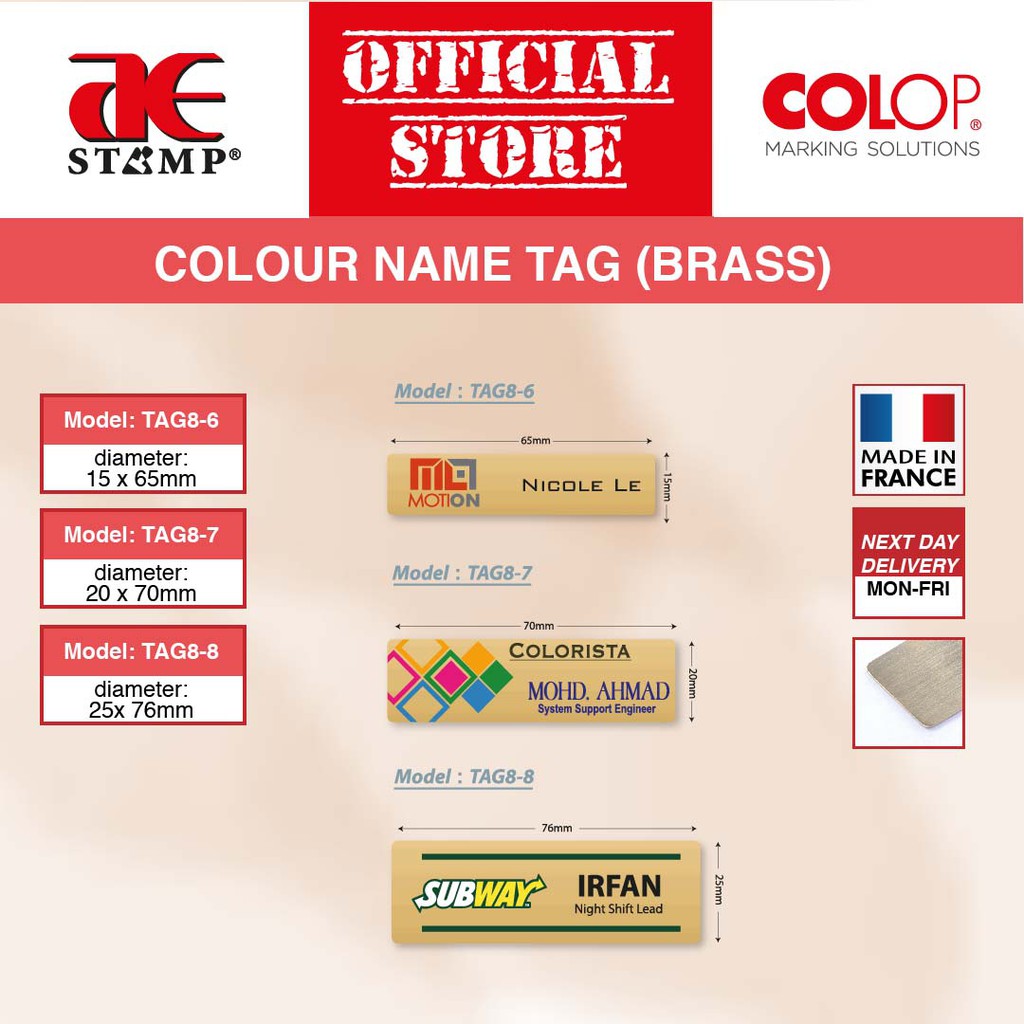 Tag Nama Besi Stainless Steel Custom | Name Tag Logam Tahan Lama ...