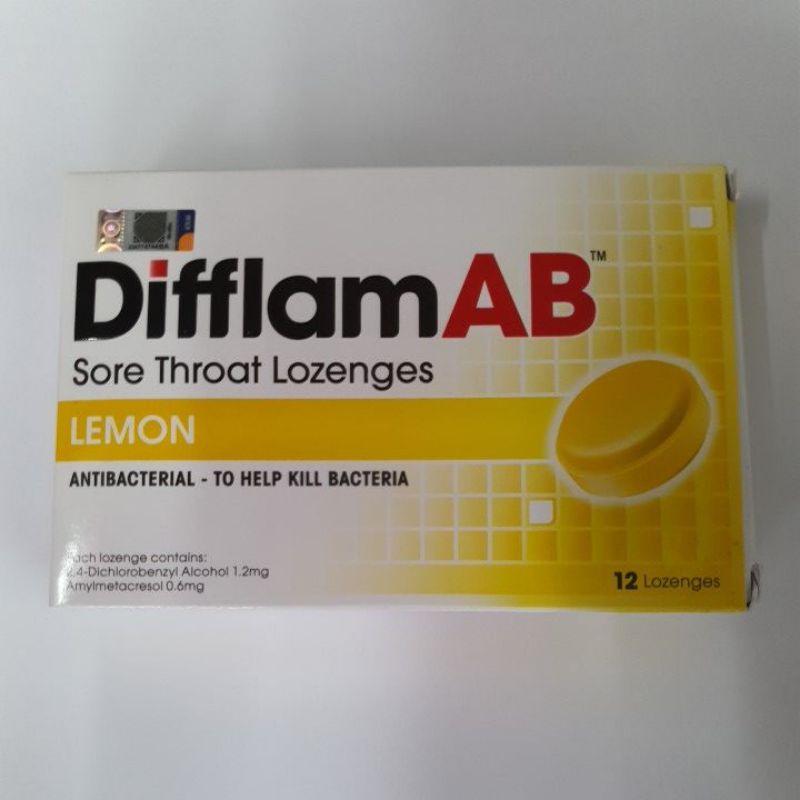 Difflam AB Sore Throat Lozenges Lemon Flavour 12s | Shopee Malaysia