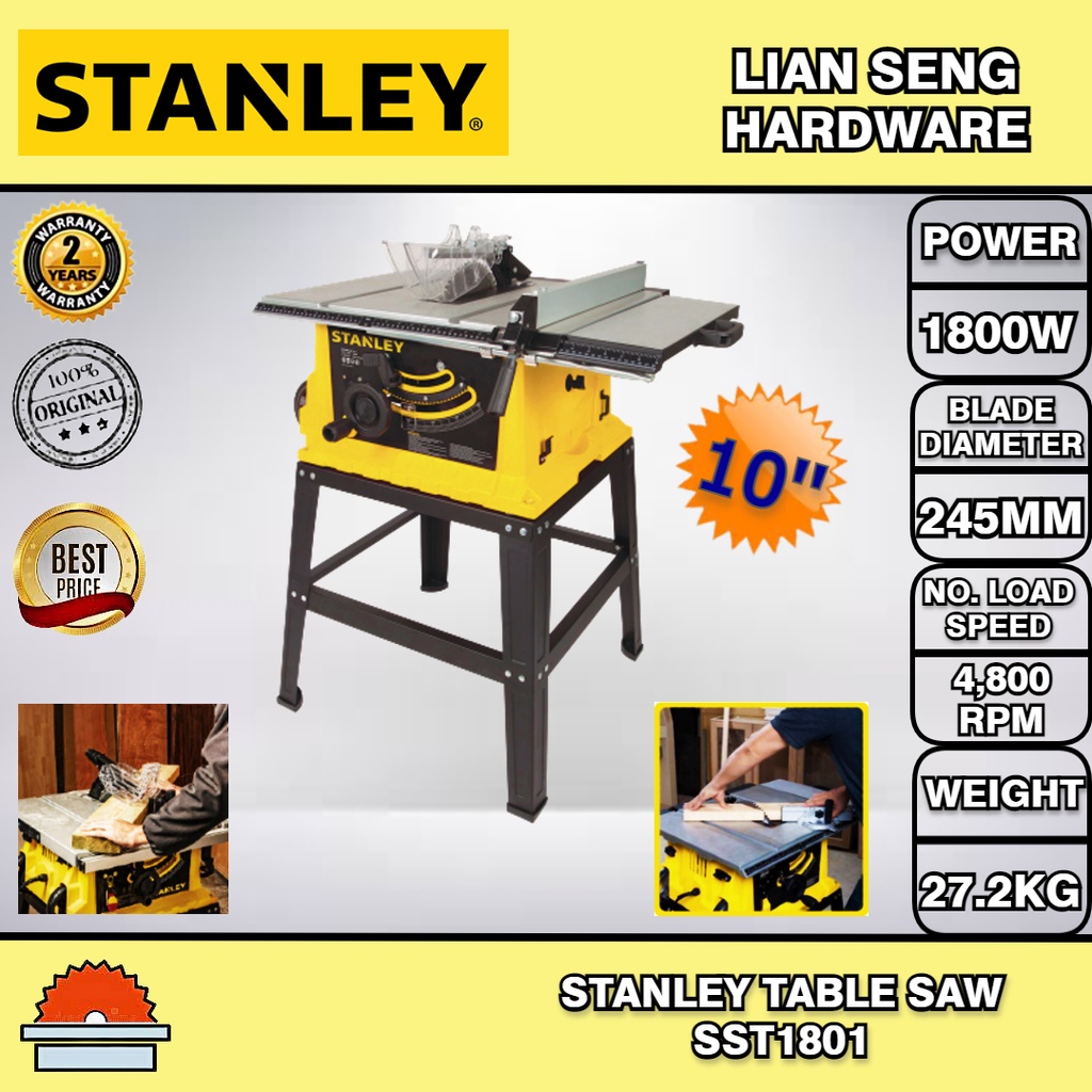 STANLEY TABLE SAW SST1801 10'' 254MM | Shopee Malaysia