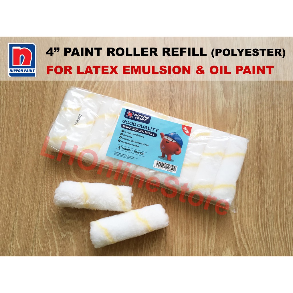 4" Nippon Paint Roller Refill (Polyester) /For Emulsion & Oil Paint ...