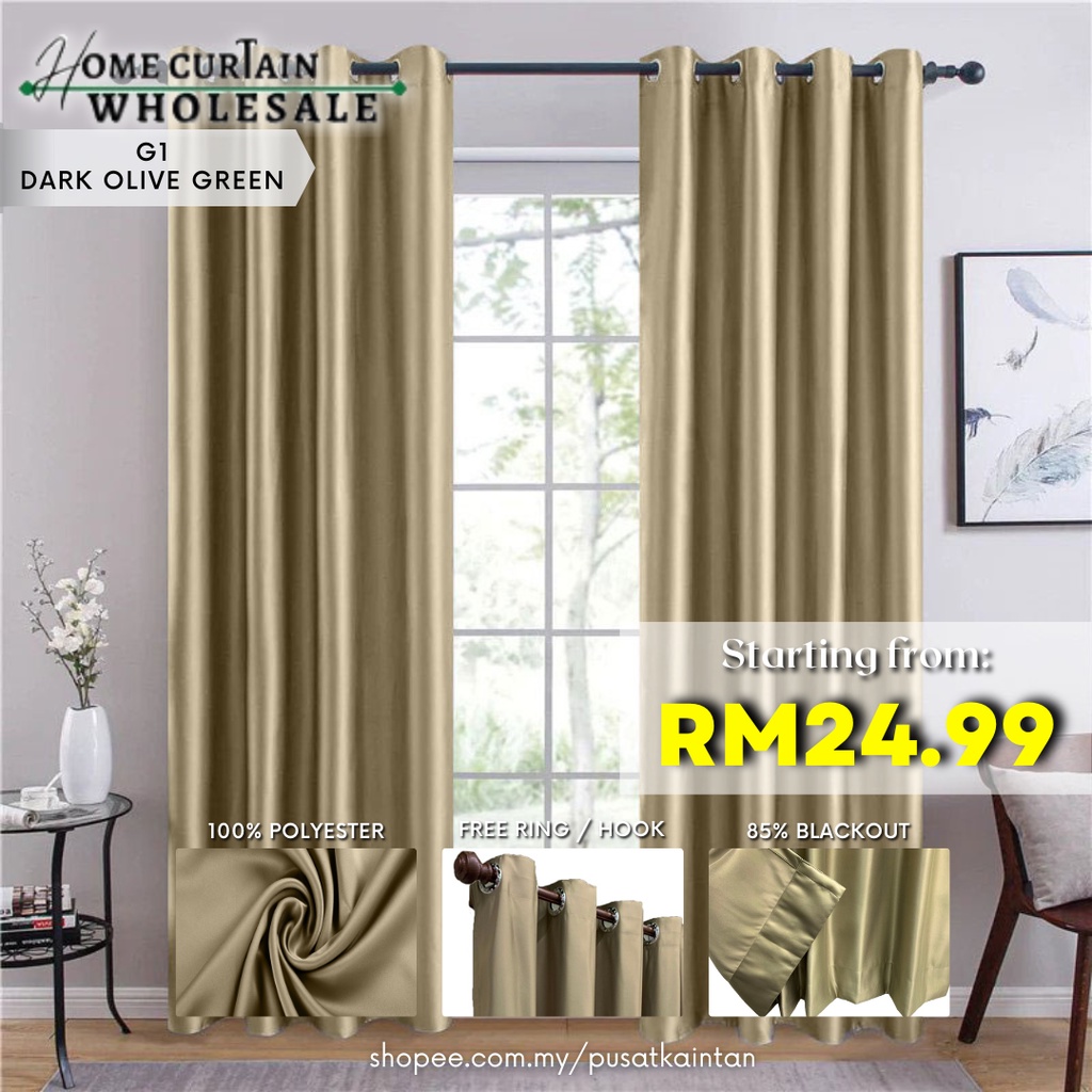 G1 Ready Made Curtain !!! Siap Jahit Langsir Langsir RAYA Kain Tebal ...