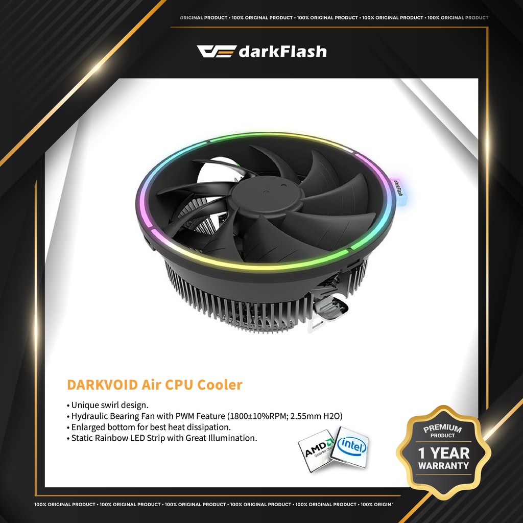 darkFlash Darkvoid Top Flow Rainbow CPU Cooler | Shopee Malaysia