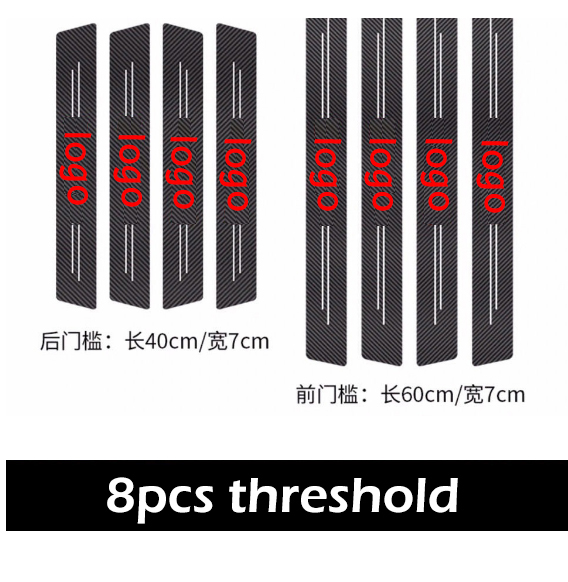 Carbon Fiber leather Threshold Protection Sticker Car Door Threshold ...