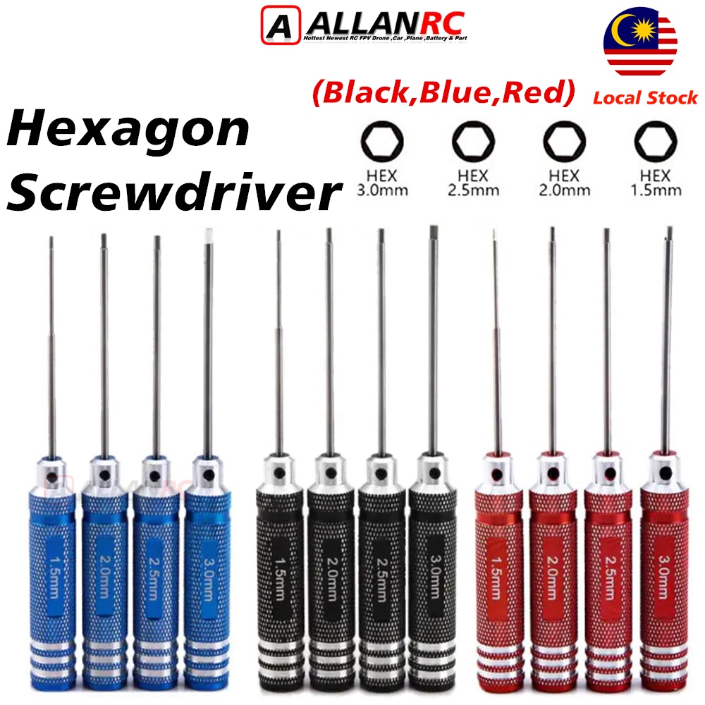 Hexagon Screwdriver Lightweight Titanium Nitride Coating Hex Driver Wrench 1.5/2.0/2.5/3.0mm Set ...