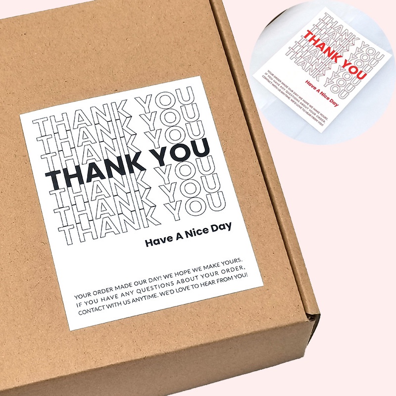 30pcs 8*10CM White Rectangular Sticker Thank You Sticker TQ Gift ...