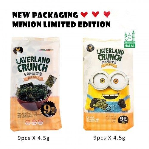 [Minion Limited Edition] Korea Laverland Crunch Sea Salt Seaweed (4.5g ...