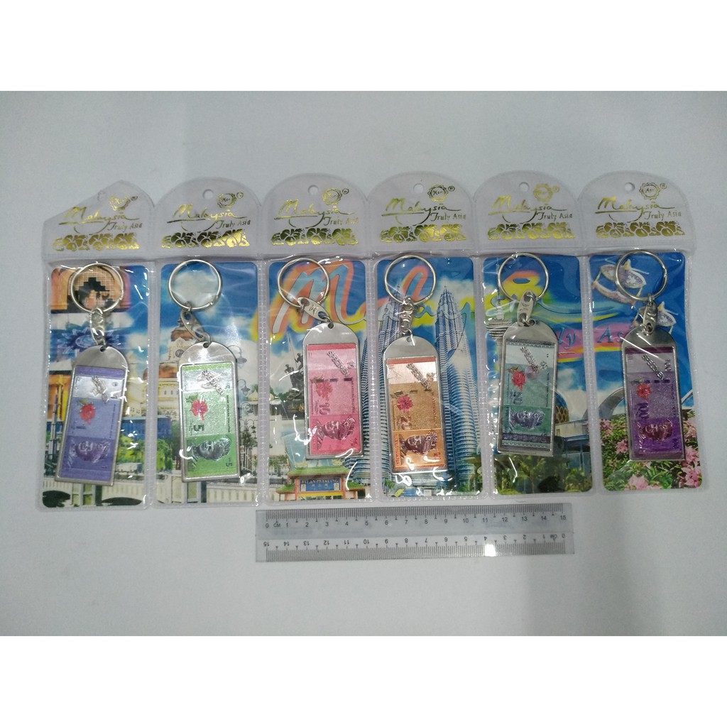 Ready Stock 6 in 1 (Set C) Malaysia CURRENCY Foil Keychain ,Souvenir ...