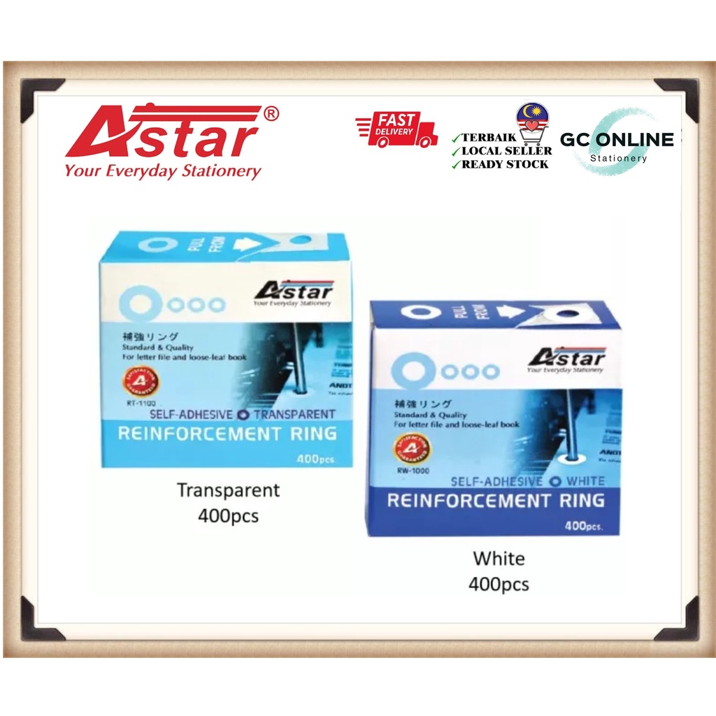 Astar Reinforcement Ring Transparent RT1100 / White RW1100 (400pcs/Box ...