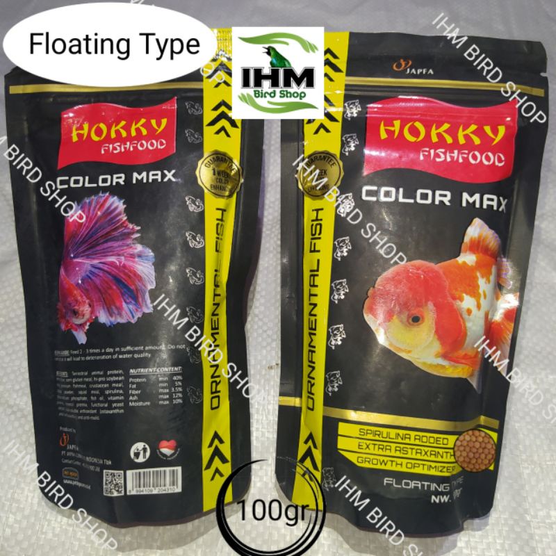 Hokky Fish Food Color MAX Ornamental Fish 100gr floating type | Shopee ...
