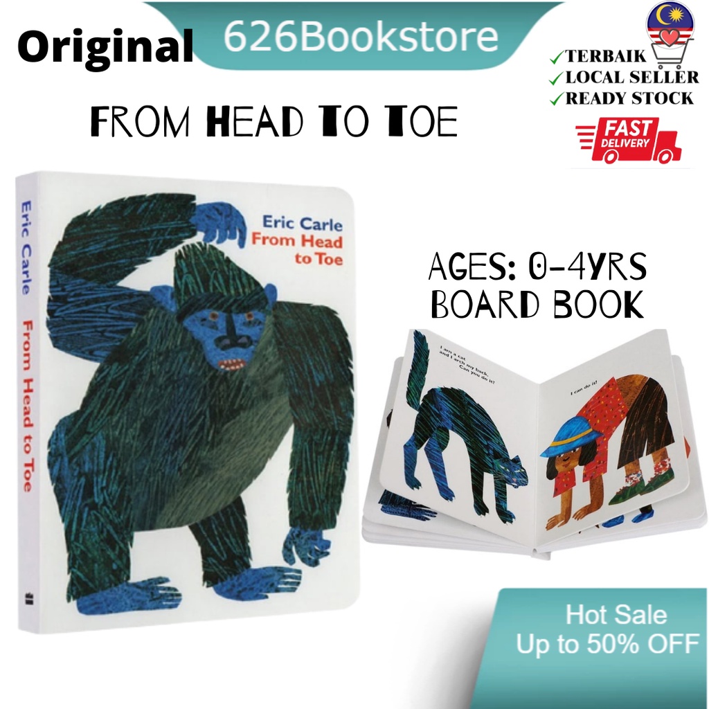 From Head To Toe by Eric Carle Body Part Board Books Original English ...