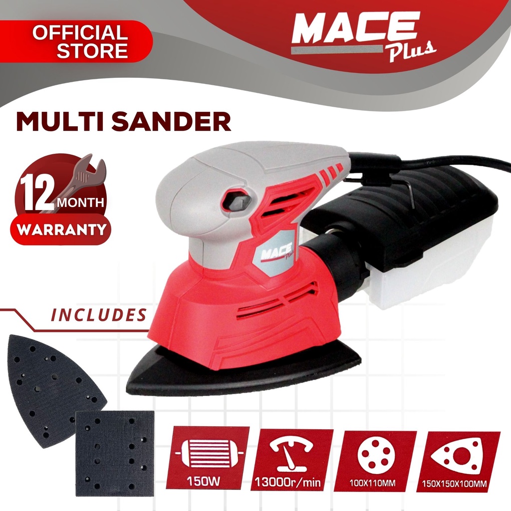 MACE Plus MT-MS150 150W Electric Multi Sander Finishing Sanding Tools ...