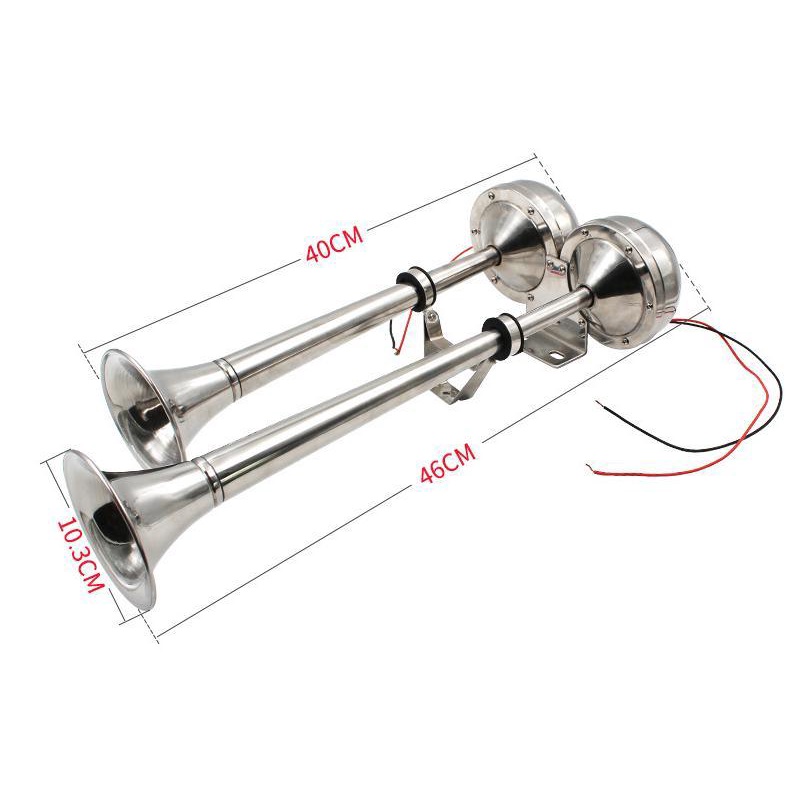 Stainless Steel Dual Electric Trumpet Horn 12V & 24V for Boat | Shopee ...