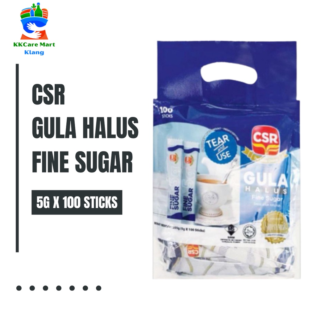 CSR - Gula Halus Fine Sugar 白糖 sachet ( 5g x 100 Sticks ) | Shopee Malaysia