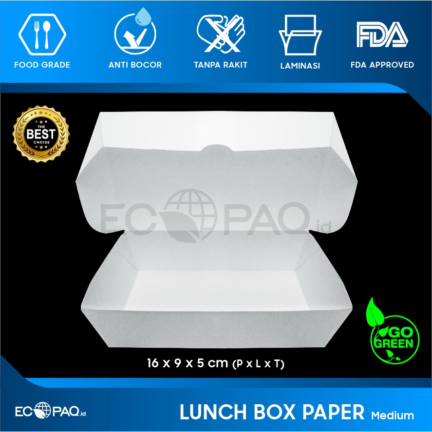 Lunch Box Paper Medium Paper Food Box Packaging - M (50 pc) | Shopee ...