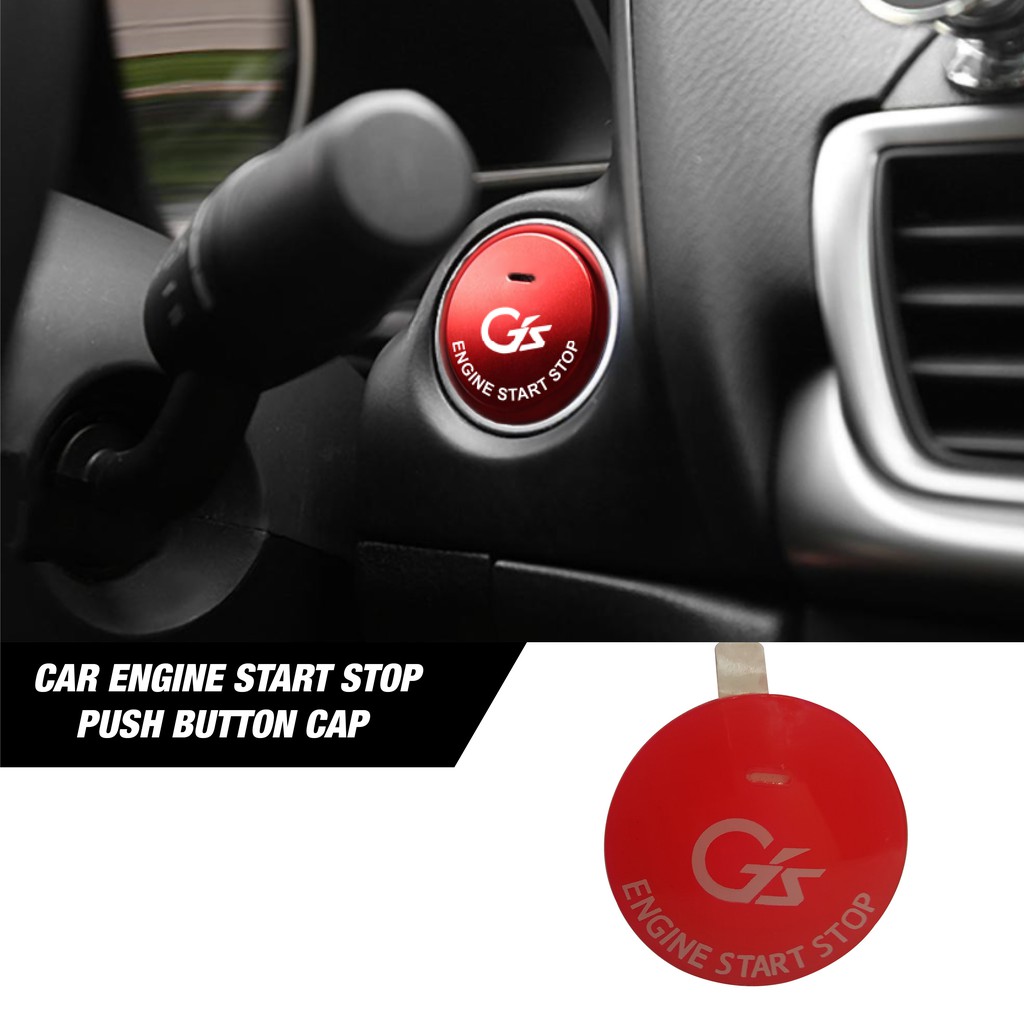 1PC Red Car Push Start Button Cover Interior Decoration Auto Start ...