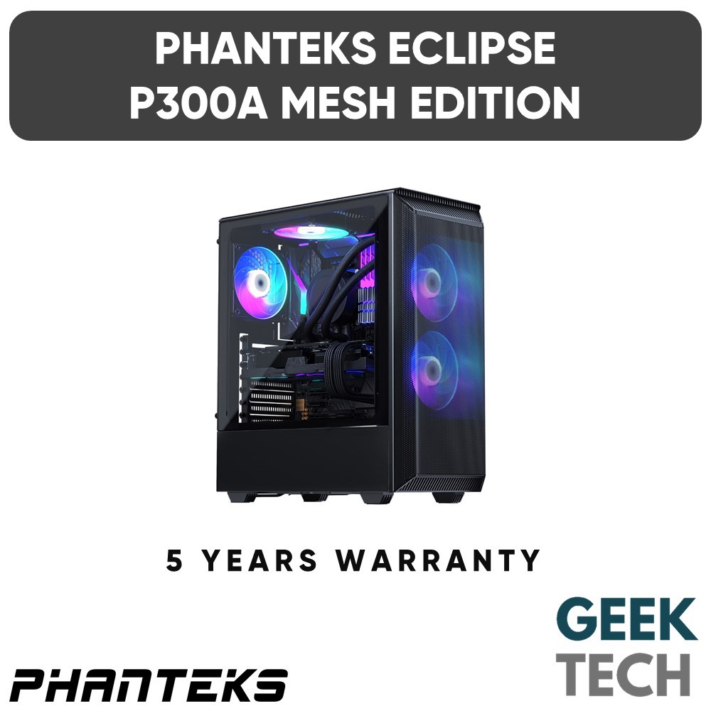 PHANTEKS Eclipse P300A Mesh Edition Mid Tower Tempered Glass ATX Casing ...