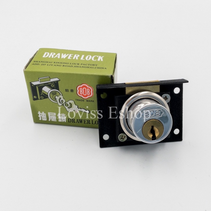 ORIGINAL 808 COPPER DRAWER LOCK Cabinet Square Security Lock Set Home ...
