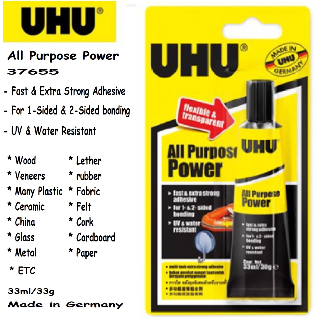 *ORIGINAL* UHU Glue All Purpose Power Transparent, Universal Power ...