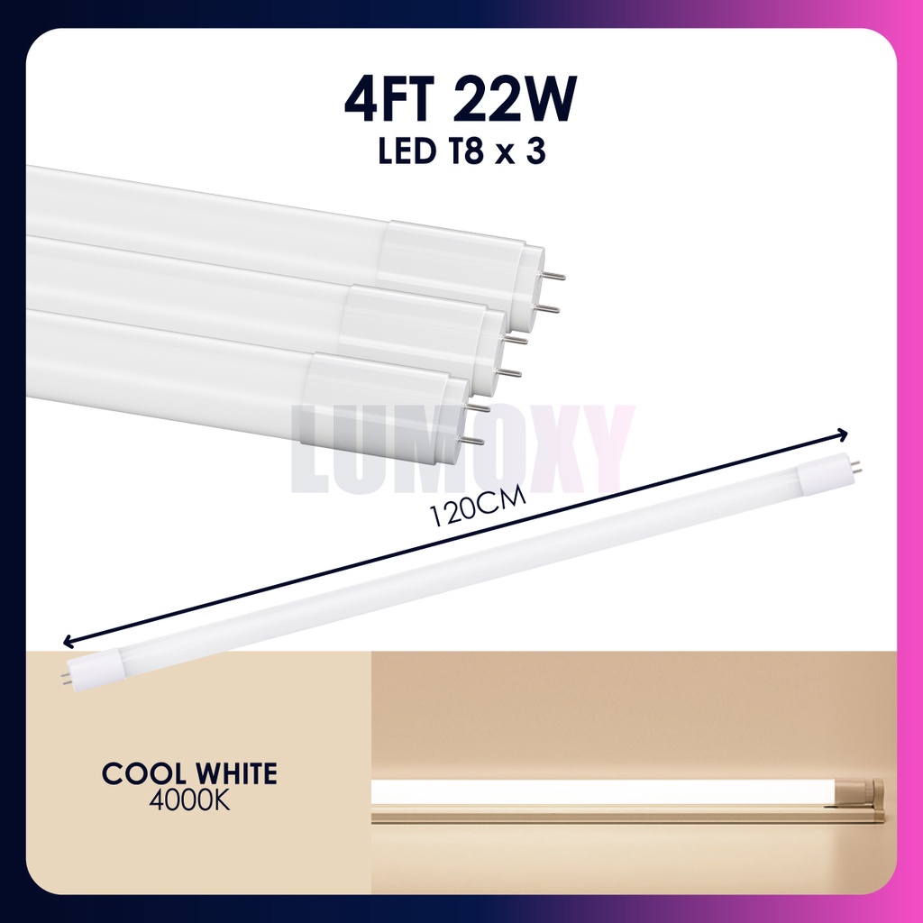 LMY_ LED T8 Linear Light Casing 2FT 4FT Kalimantang Tube Fitting Ceiling Wall Lighting Lampu ...