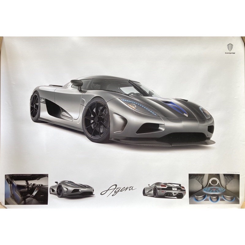 Original From Sweden Koenigsegg Agera R Silver Blue Poster from ...
