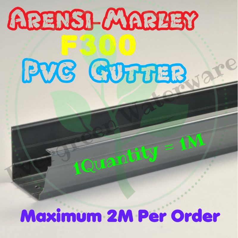 [ARENSI-MARLEY] F300 Gutter GREY 1 METER/ Rainwater System / SALUR AIR ...