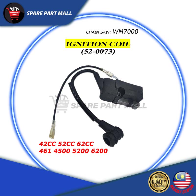 CHAIN SAW (WM7000): IGNITION COIL (52-0073)/ PLUG KOIL API MESIN TEBANG ...