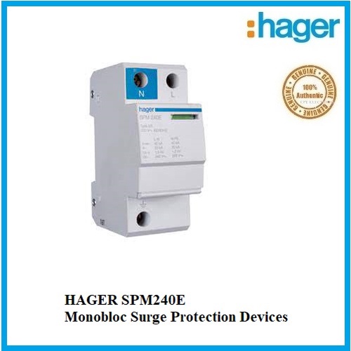 HAGER SPM240E 2 Pole Monobloc Surge Protection Devices | Shopee Malaysia