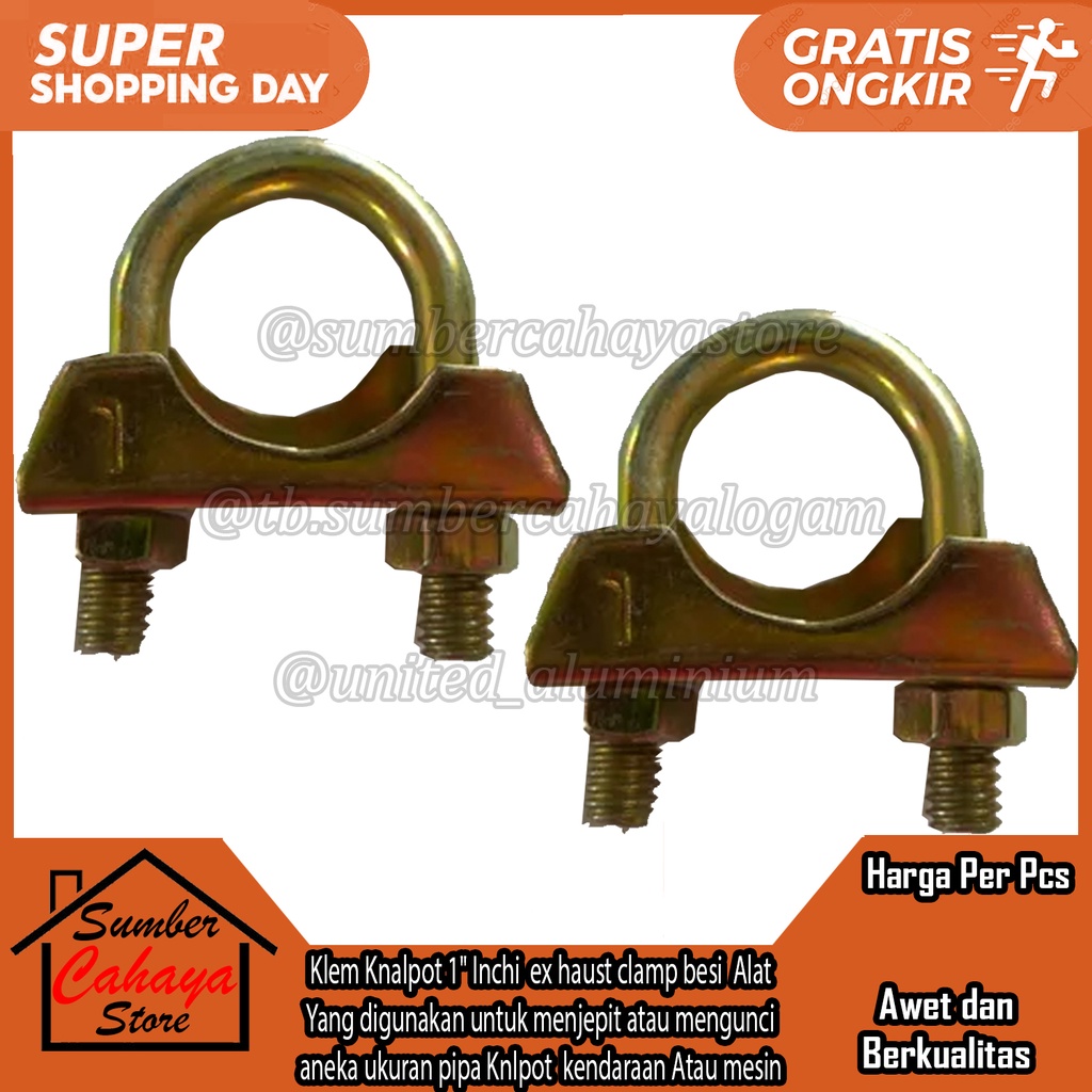 MESIN 1" Inch Exhaust clamp ex thirst clamp iron Car Motorcycle Tool ...