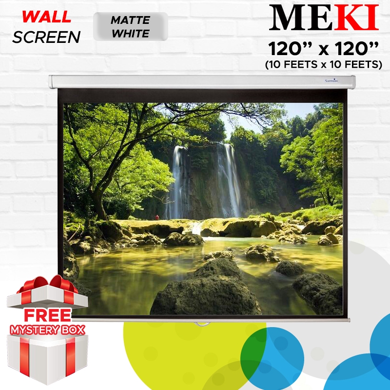 Meki High Quality Solid Size 120"X120"(10X10 Feets) Manual Wall Screen ...