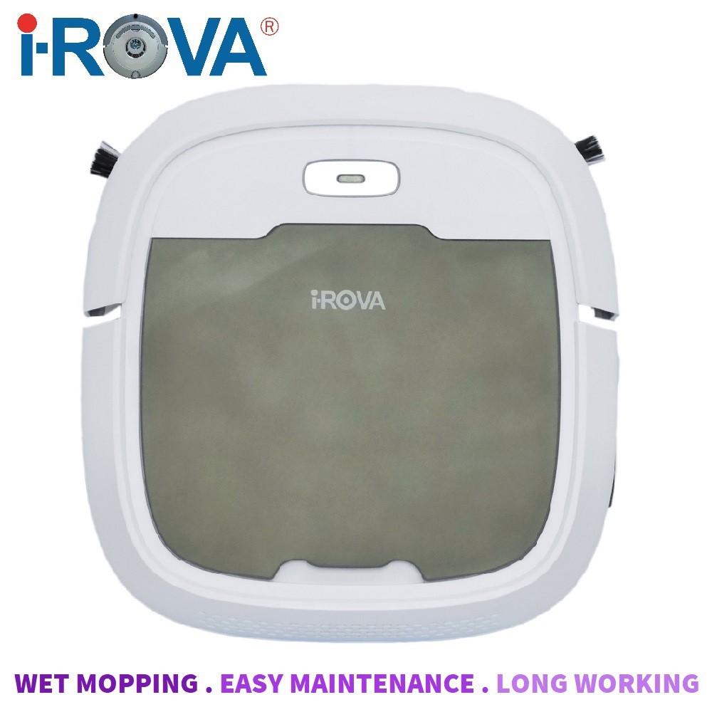 IROVA K6S Robot Vacuum Floor Cleaner Microfiber Cloth Wet Moping (White ...