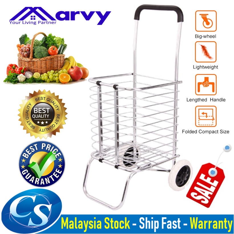 🔥🔥Anti Rust Foldable Shopping Cart Trolley Foldable Luggage Wheels ...