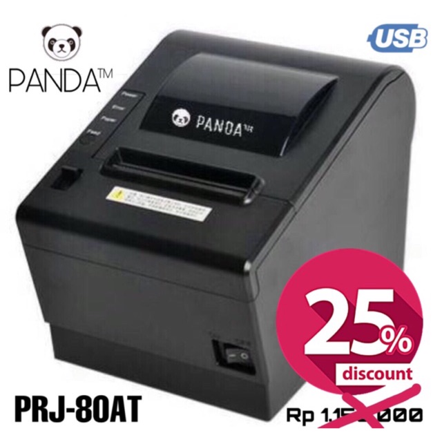 Mini RECEIPT POS THERMAL PRINTER 80MM PANDA PRJ-80AT Cashier Paper 80MM ...