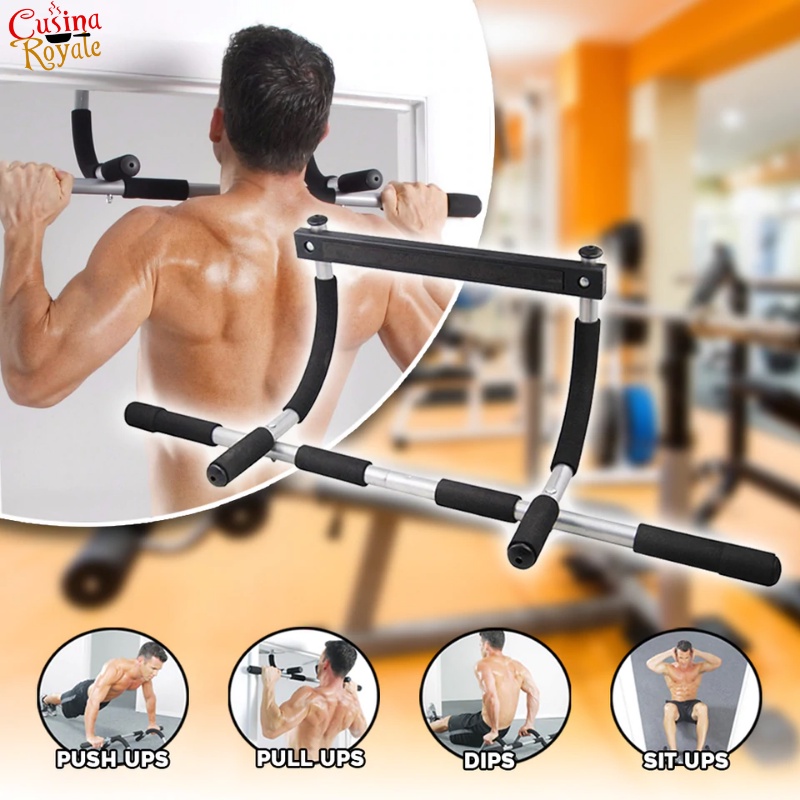 IRON GYM Perfect Fitness Multi-Gym Doorway Pull Up Bar Portable Gym System Iron Gym Total Upper ...