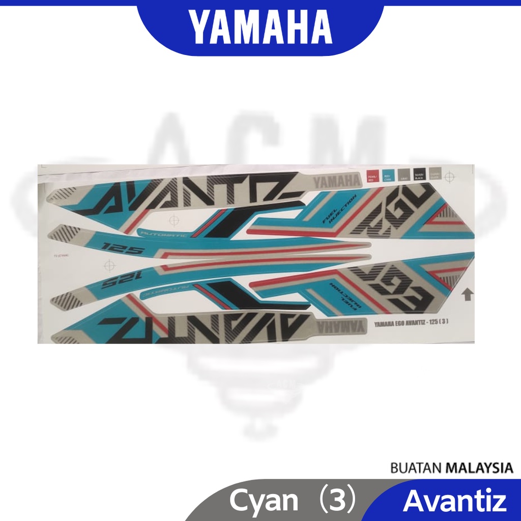 YAMAHA Ego Avantiz Body Cover Set Coverset Sticker Strike Stripe Ego ...