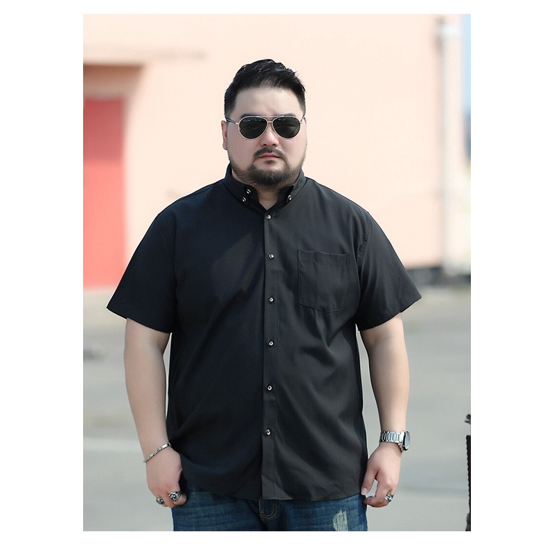 🔥Oversize🔥L-10XL Men Plus Size Larger Short Sleeve Summer Solid Color Shirts | Shopee Malaysia