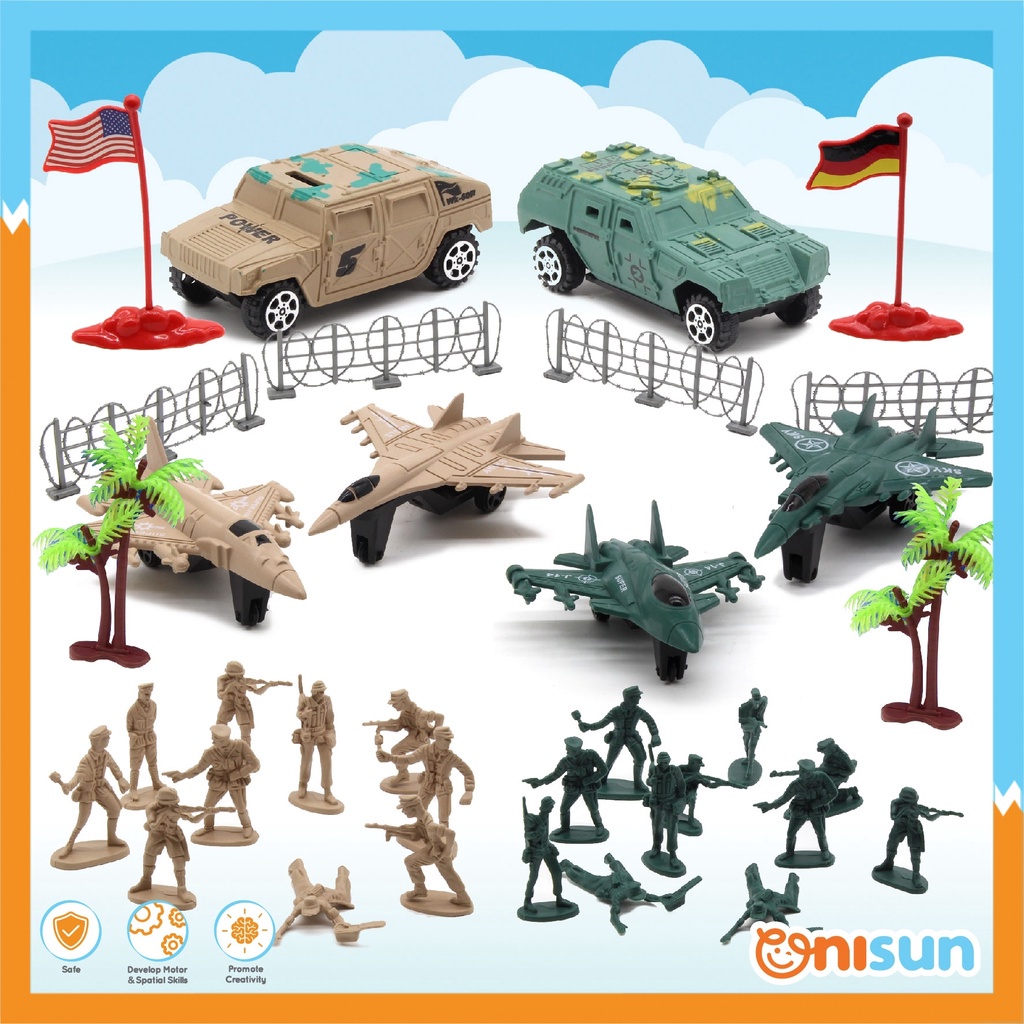 Kids Boy Fun Indoor Military Army Combat With Accessories Pretend Toy ...