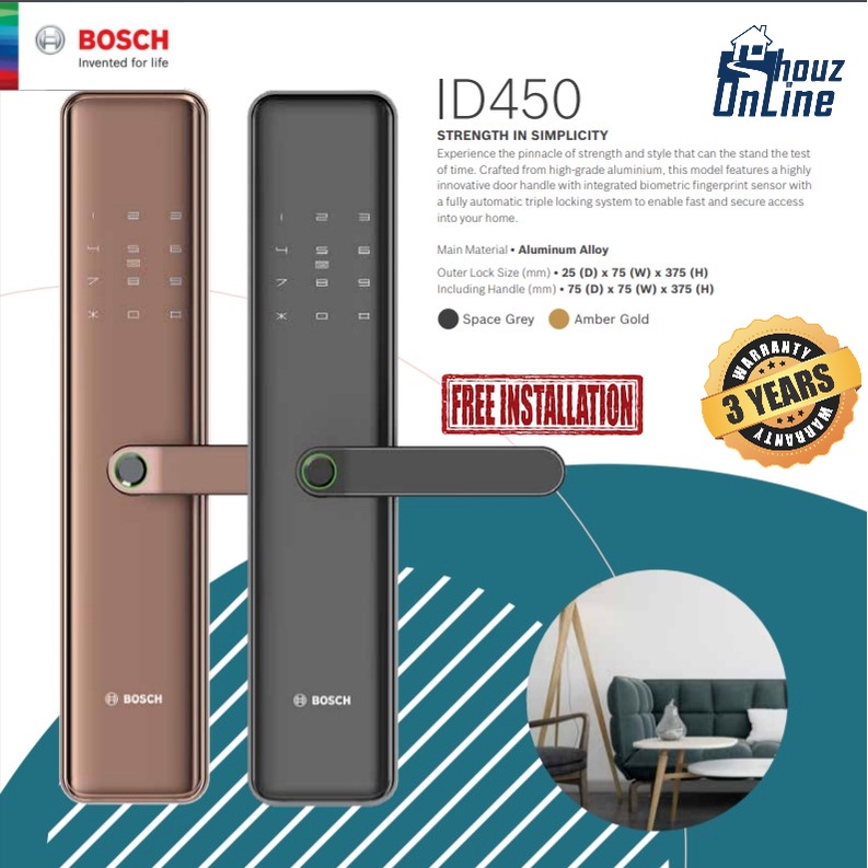 BOSCH ID450, ID60P & ID80 IDEAL SMART DOOR LOCK | Shopee Malaysia