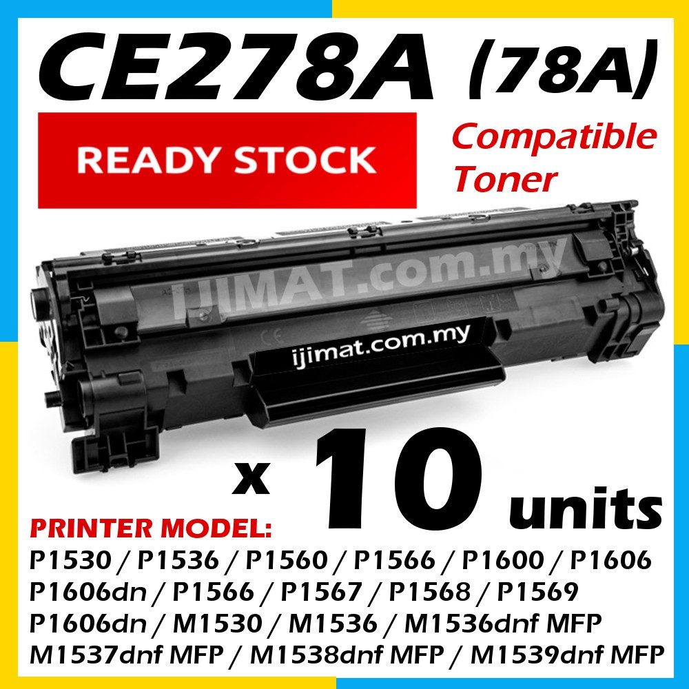 10 x Compatible HP CE278A CE 278A 78A Laser Jet Pro M1536 P1530 P1536 ...