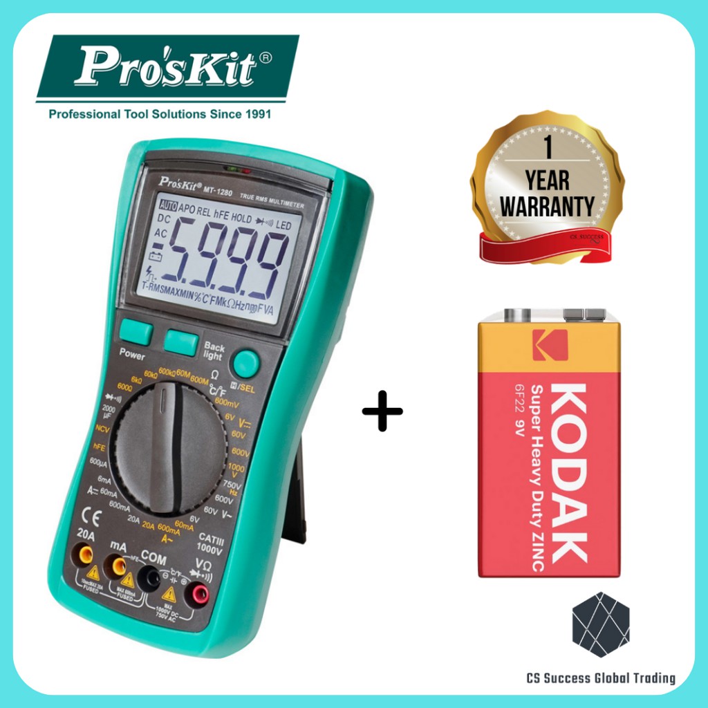 🔥Hot Product🔥 Pro'sKit MT-1280 3 5/6 Digital TRUE RMS Multimeter (1 ...