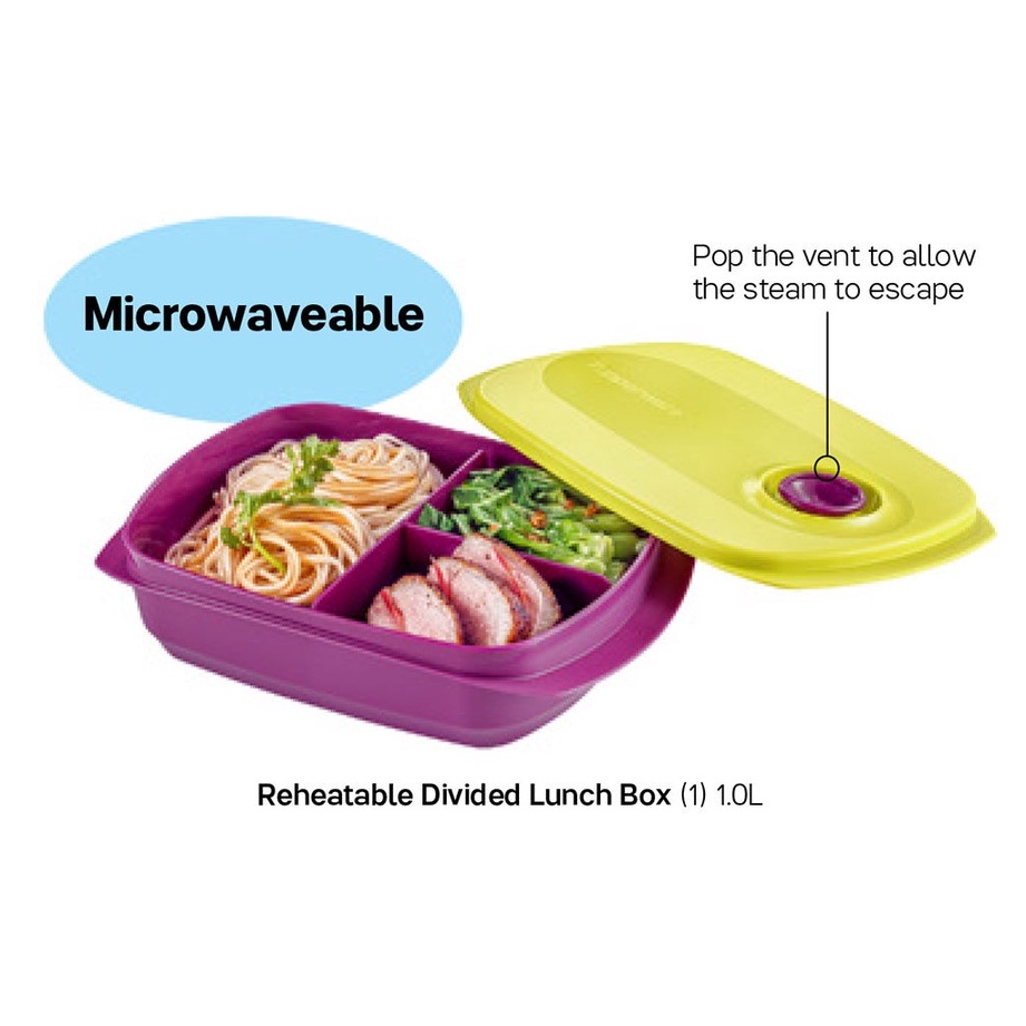 Tupperware Reheatable Divided Lunch Box 1L (1pcs) | Shopee Malaysia