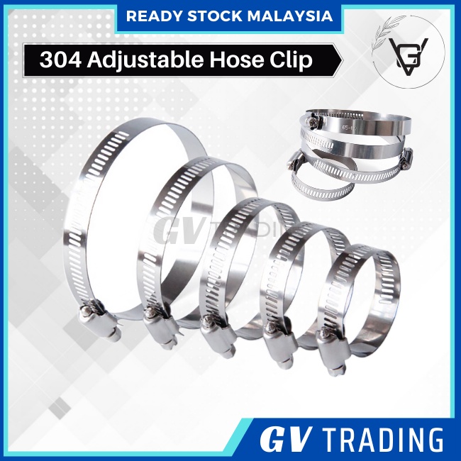READY STOCK 304 Hose Clip Stainless Steel Hose Clamp Kunci Getah Paip ...