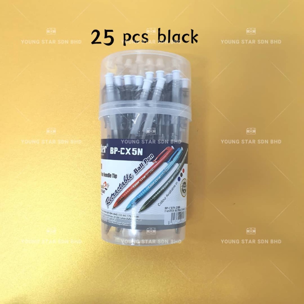 FASTER CX5N Retractable Ball Pen 0.5mm Extra Fine Needle Tip 0.5mm Bola ...