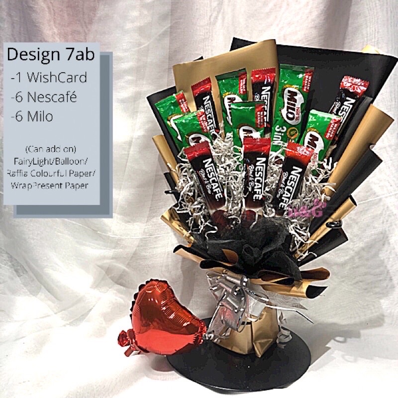D7 Box Flower Bouquet Nescafe Coffee Tea Tarik Milo Tangkat Ali Bunga ...