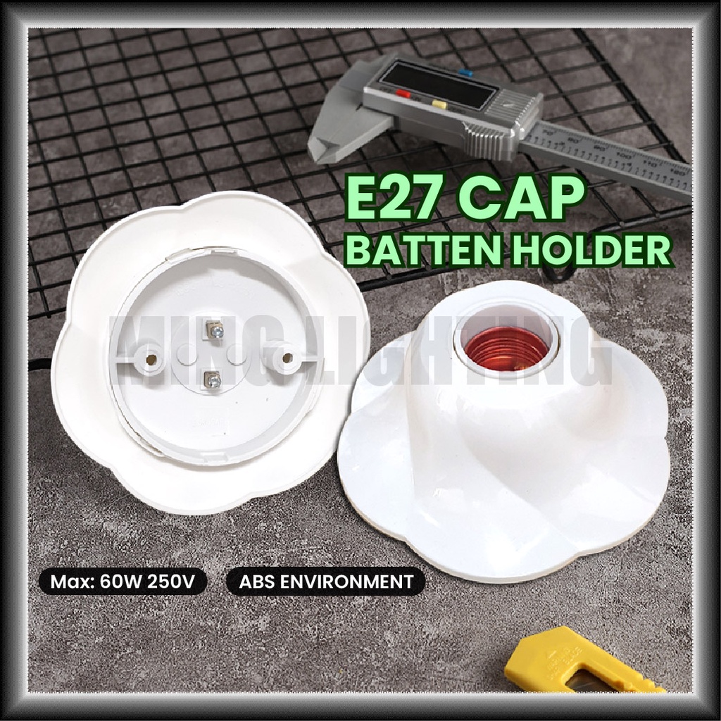 Wall Mount Bulb Batten Holder E27 Cap Bulb Casing Lighting Flower Shape ...