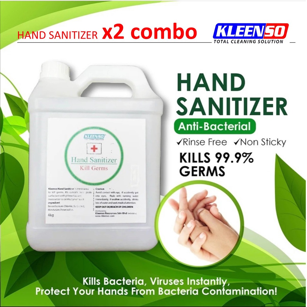 KLEENSO Hand Sanitizer 4 Liter x 2 Combo Set | Shopee Malaysia