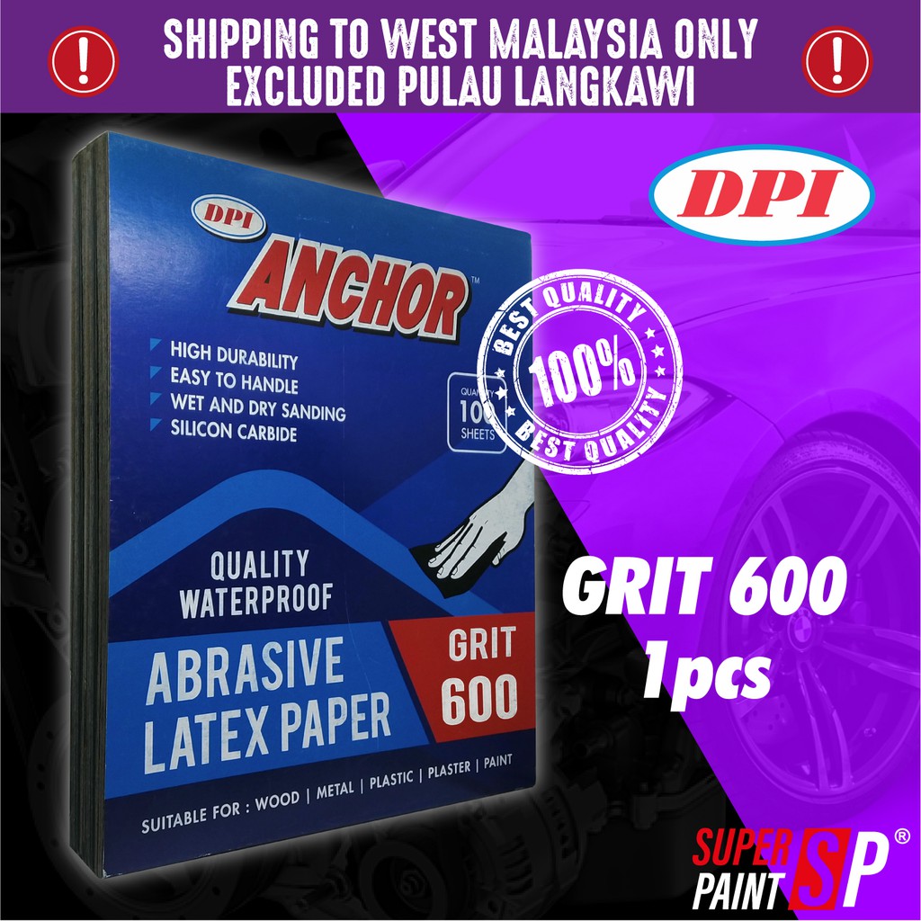 DPI Anchor Sand Paper 【 80-2000 Grit 】 Waterproof Wet Dry Abrasive ...