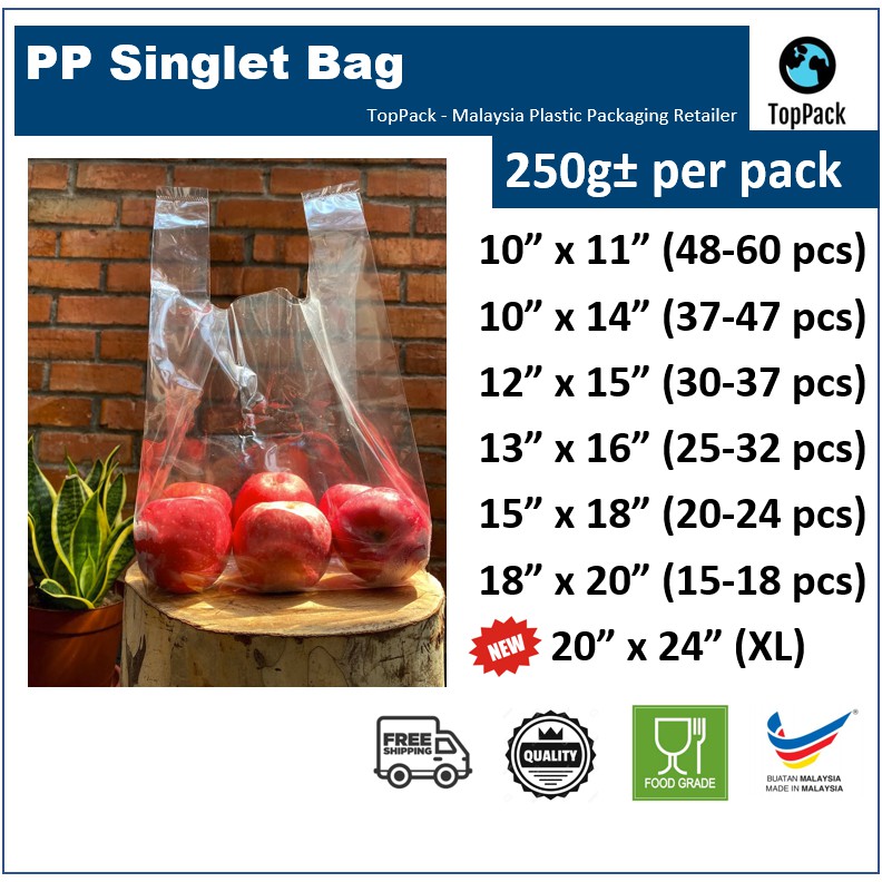 PP Singlet Plastic Bag Clear Plastic Beg Plastik Transparent Lutsinar ...