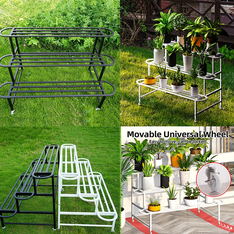 NEW Flower Rack Rak Bunga Pot Rack With Wheels Rak Bunga Bertingkat Rak ...